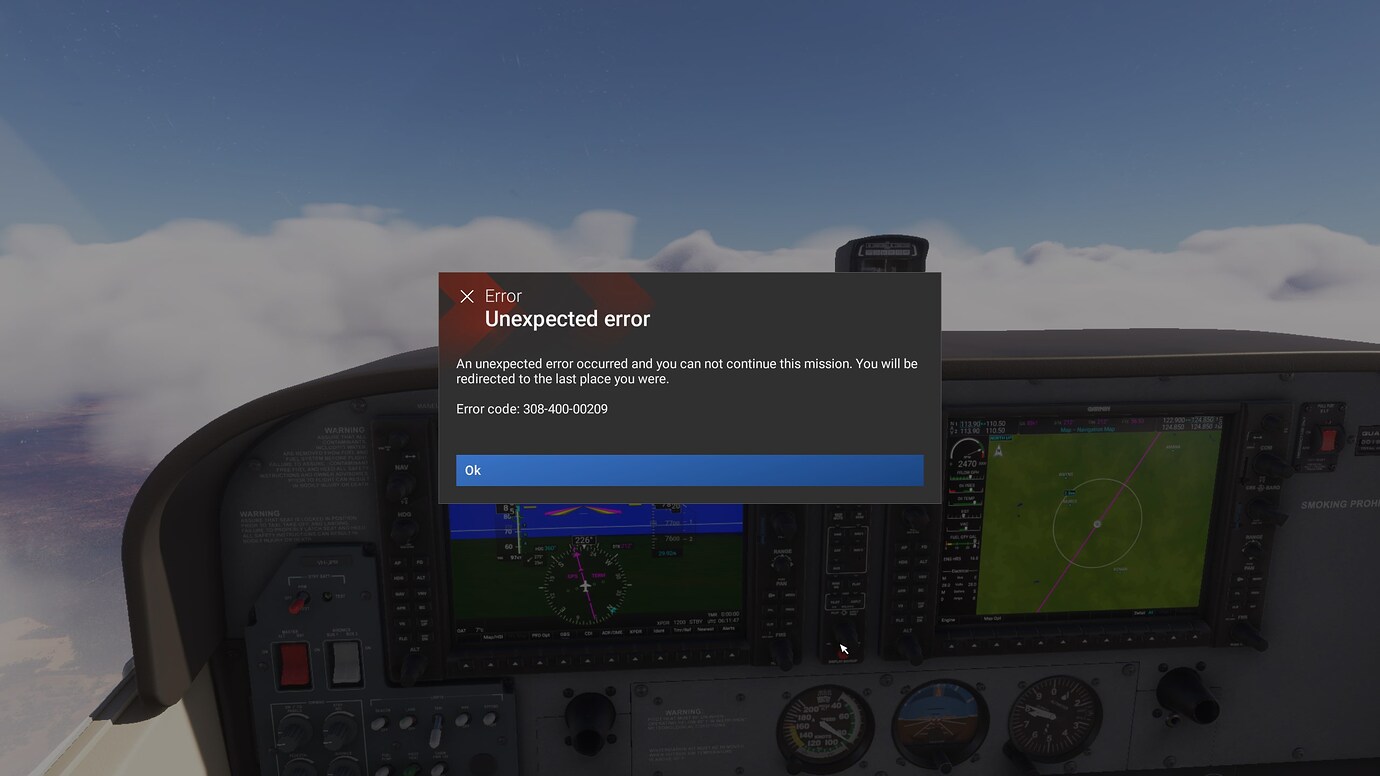 Mission - Unexpected error occurred - Error Code: 309-400-00201 - User ...