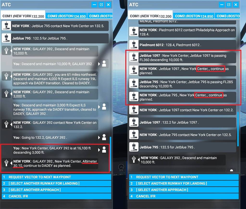 1.16.2.0 - after ATC handoff, the callback text sometimes has an extra ...