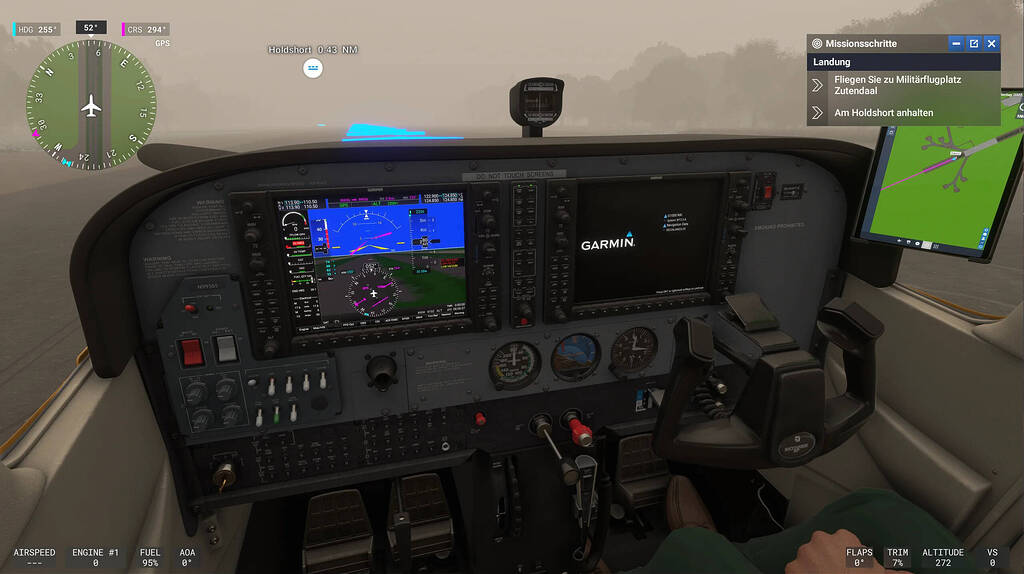 C172 Mission - engine shutting down landing at EBSL - User Interface ...