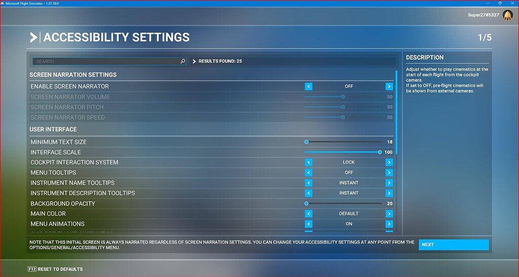 Accessibility page displays after installing PMDG 777-300 ...