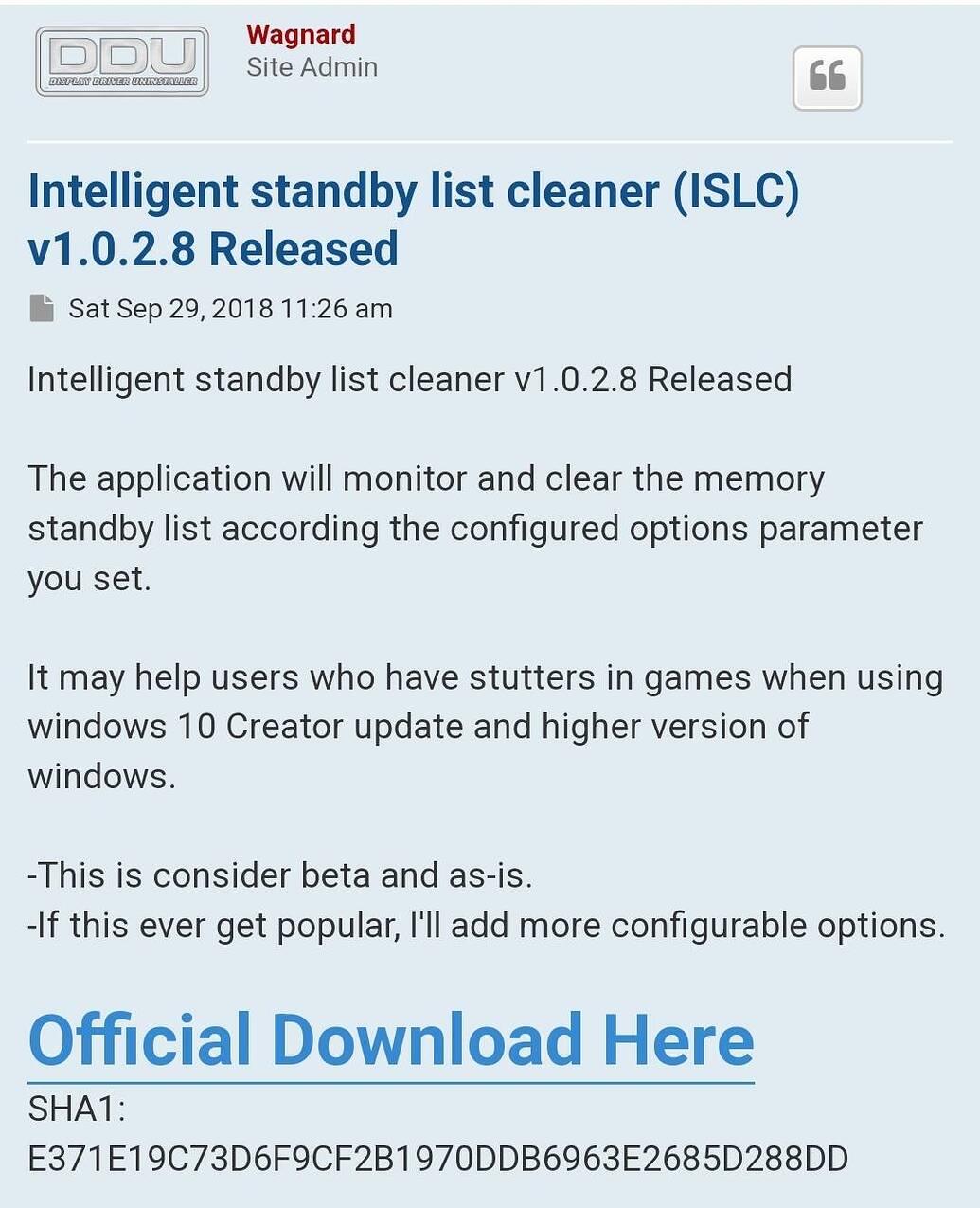 Anyone tried ISLC cleaner? May help with some stutters "apparently ...