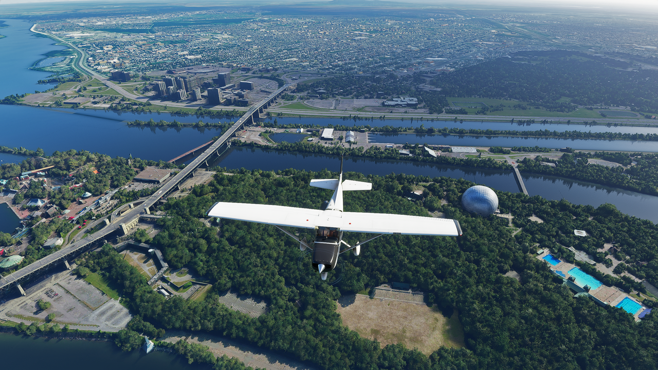 Jacques Cartier Bridge and the Biosphere in Montreal City - World ...