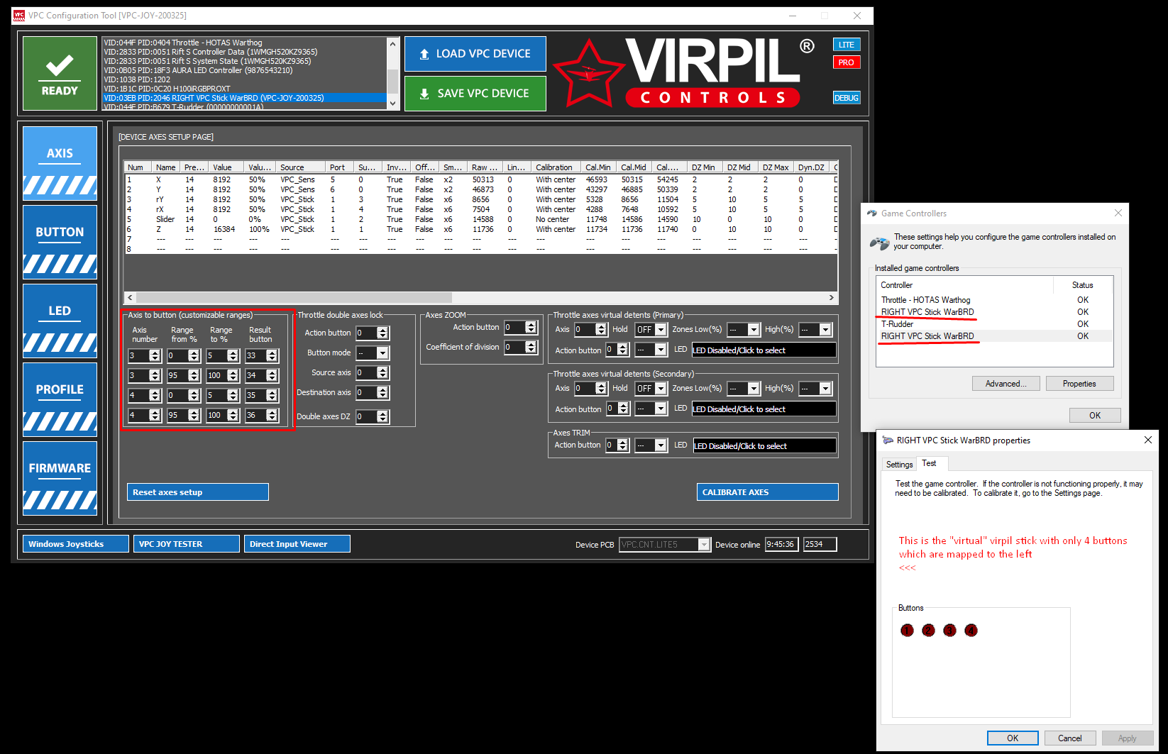 Virpil Constellation Alpha stick bindings never saved after restart ...
