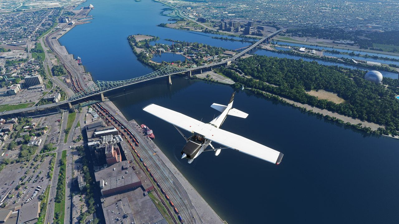 Jacques Cartier Bridge and the Biosphere in Montreal City - World ...