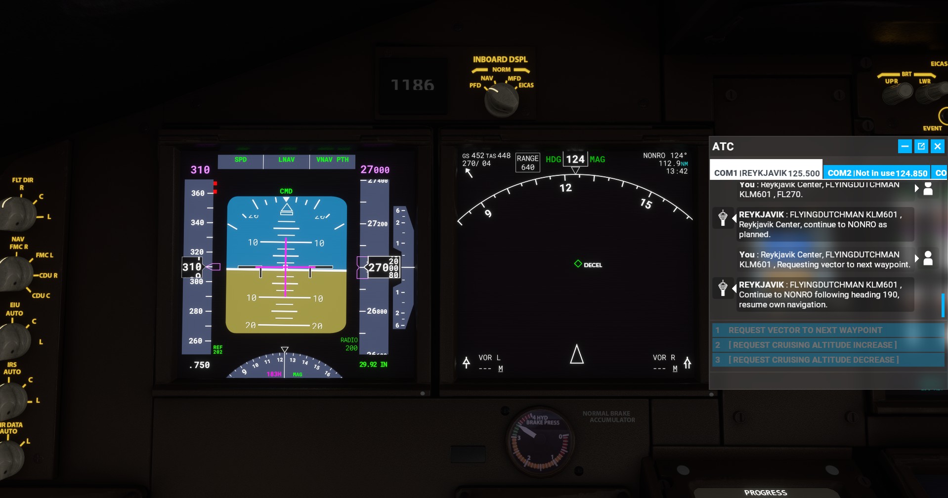 FMC and Route data display vanishes, but active? - ATC, Traffic ...