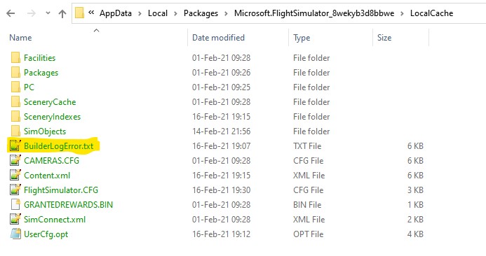 BuilderLogError.txt in the LocalCache folder - Miscellaneous ...