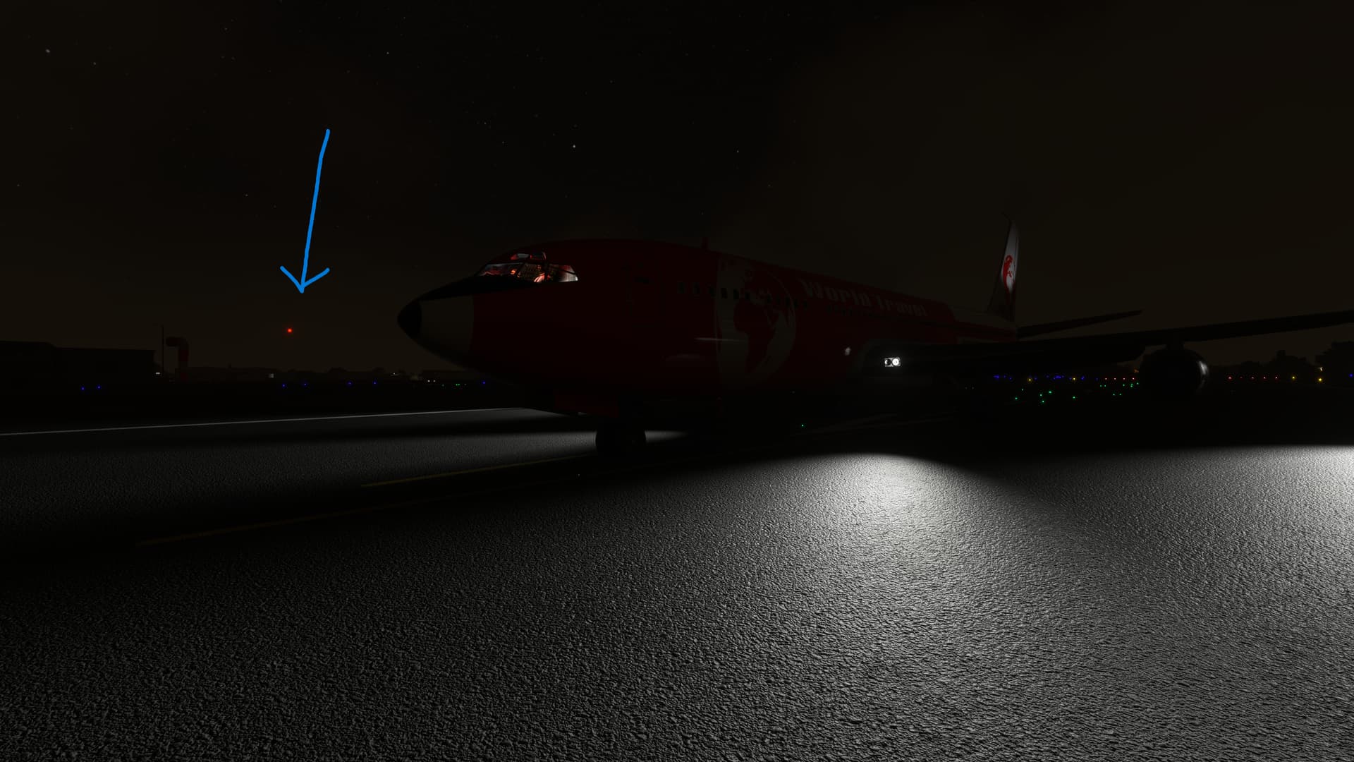 Beacon light on the World Travel Livery for AH Boeing 707 is floating ...