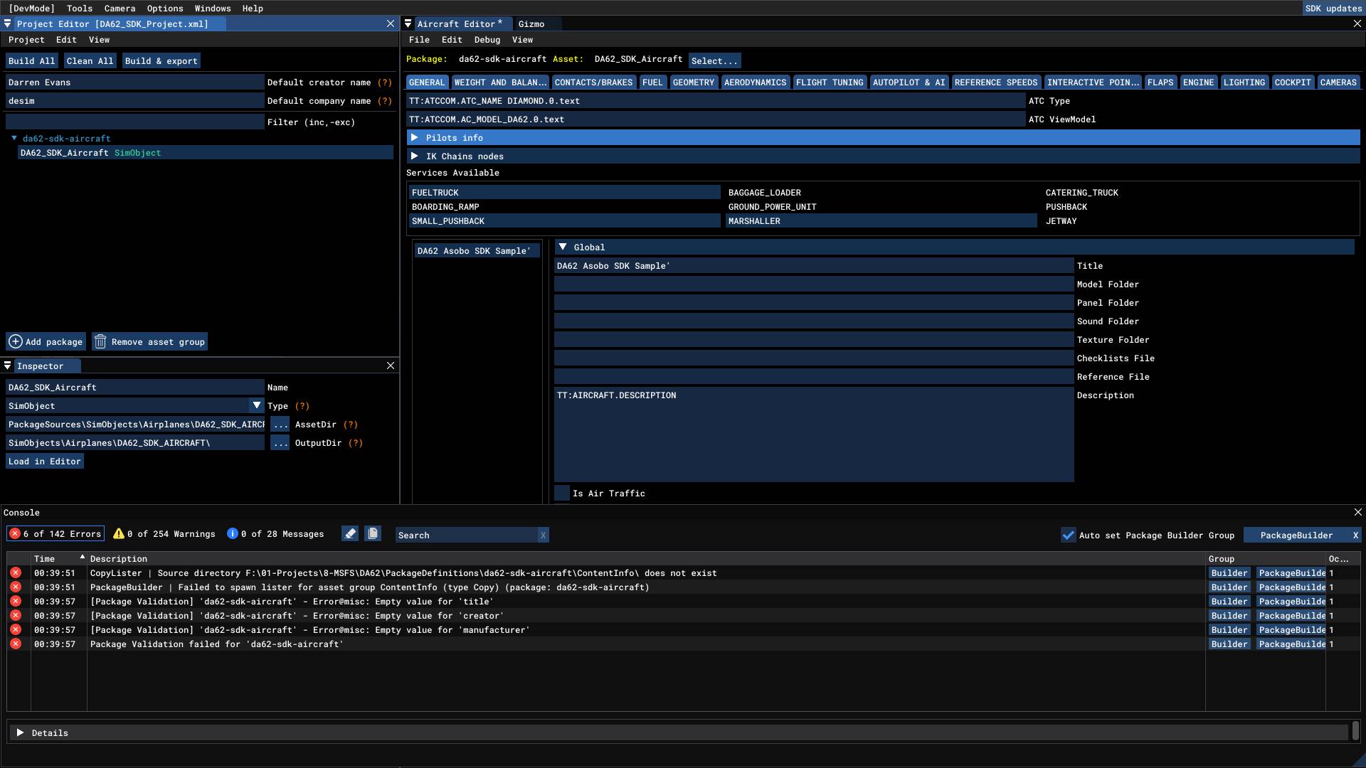 Errors when building DA62 sample without changing anything - SDK - Microsoft Flight Simulator Forums