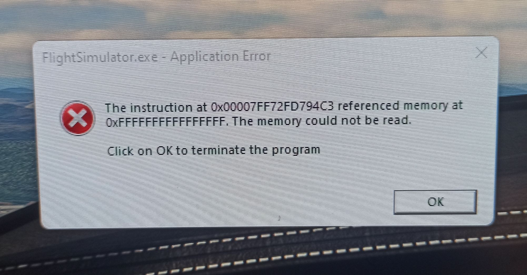 MSFS Application Error - memory could not be read - CTDs - Microsoft Flight Simulator Forums