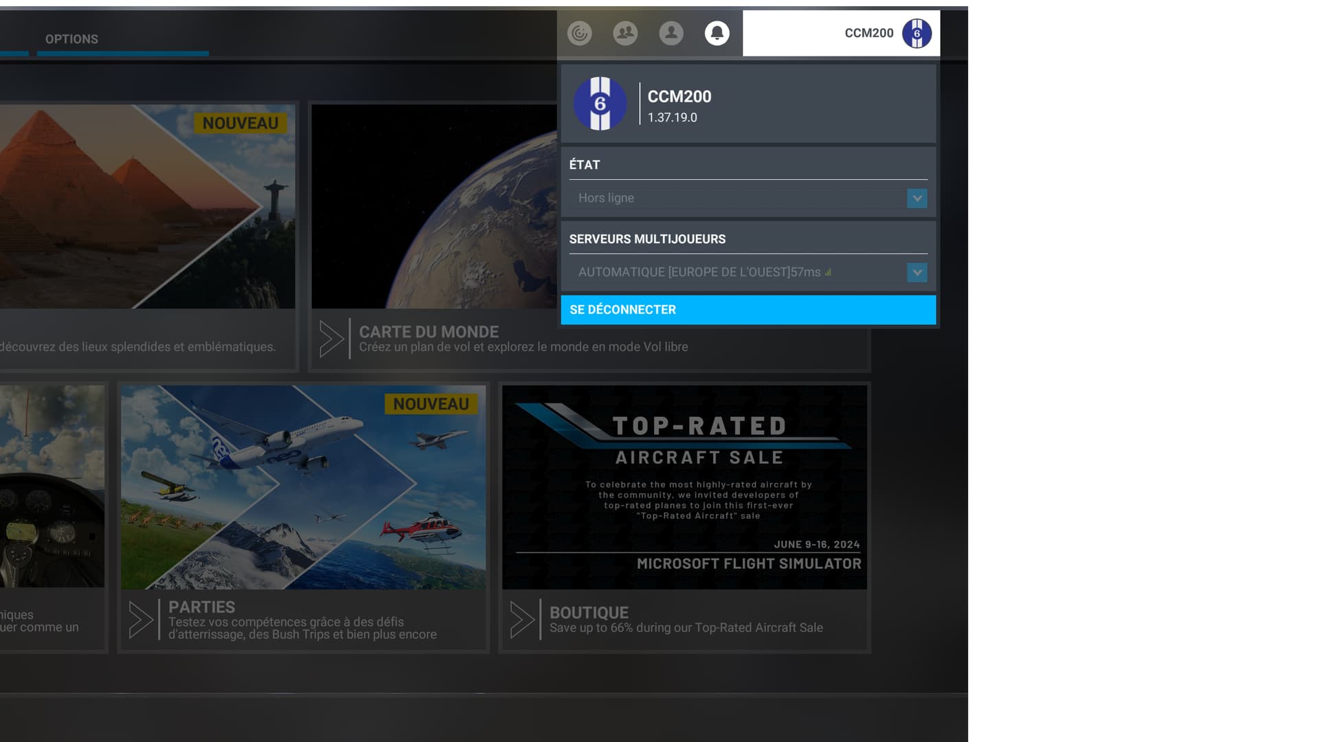 Question on menu display - User Interface & Activities - Microsoft Flight Simulator Forums