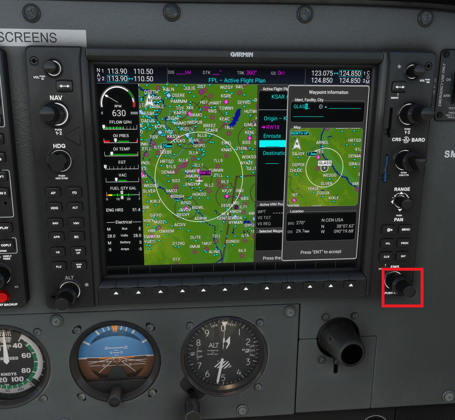Cessna 172 G1000 Unable to start a new Flight Plan, help please ...