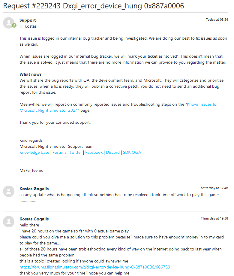 ERROR Crash: msfs error: dxgi_error_device_hung (0x887a0006) - Page 10 - Crashes (CTDs ...