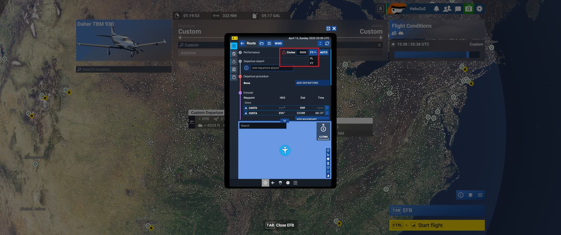 Unable to Configure Aircraft Altitude when Starting a Flight - User ...