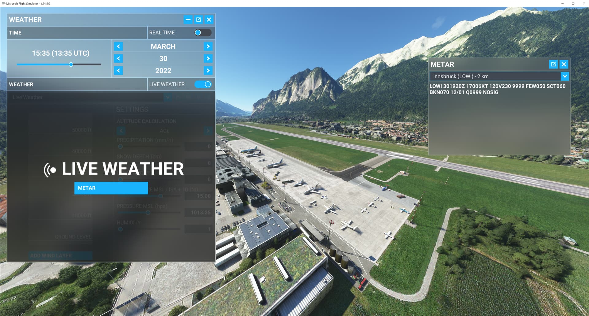 Snow partially at low altitudes at 19°C in LOWI - Weather & Live ...