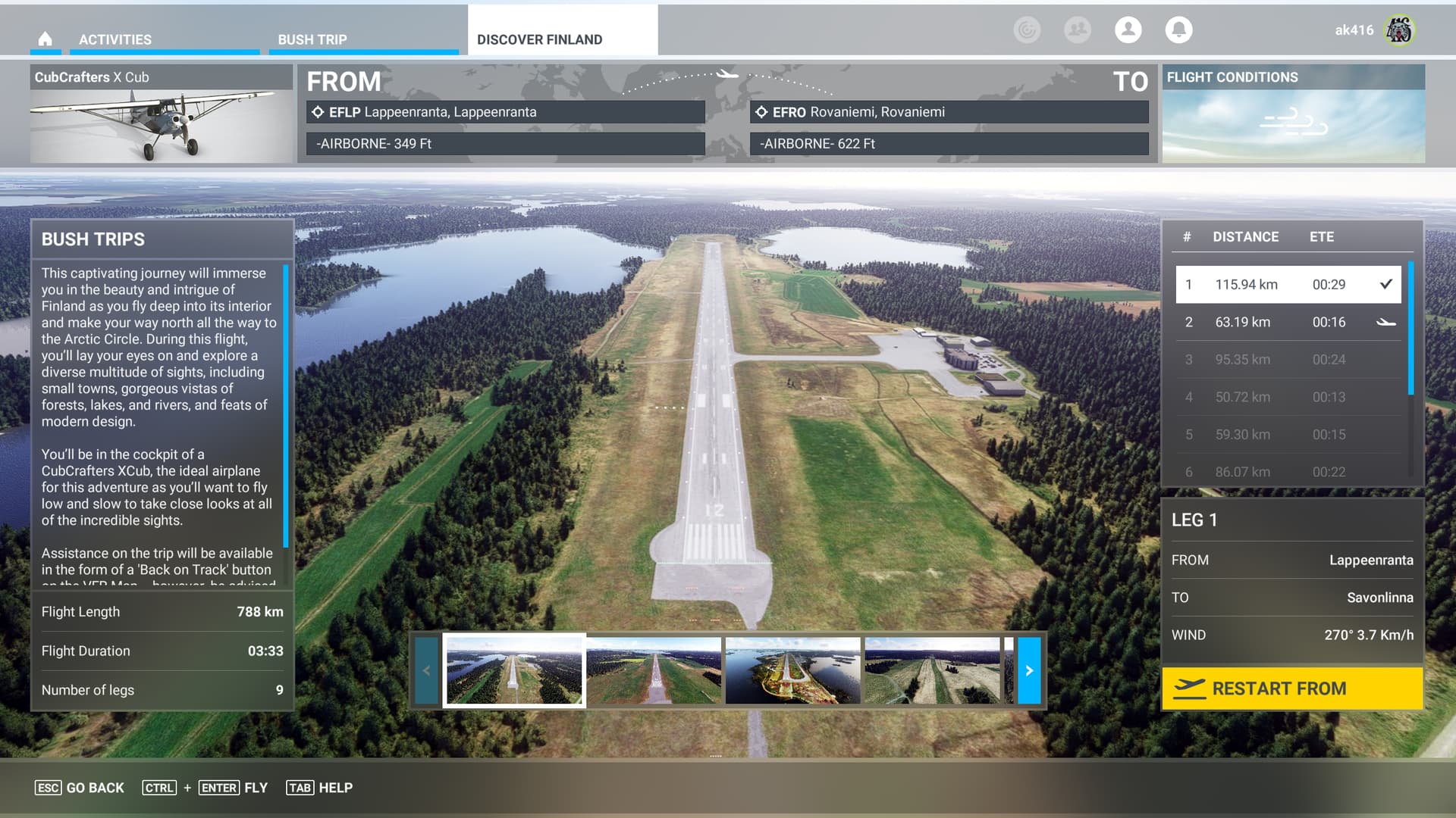 Bush Flights : anyway to reset from Start? - General Discussion ...