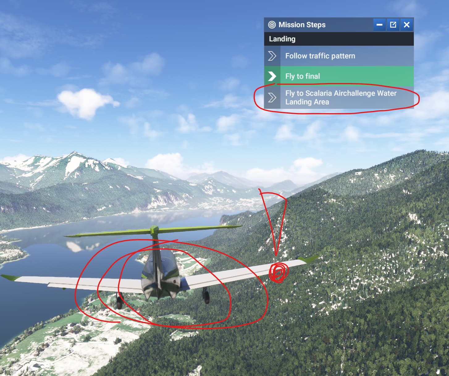 Career freight mission in PC-12 assigned me to land on water runway - User Interface ...