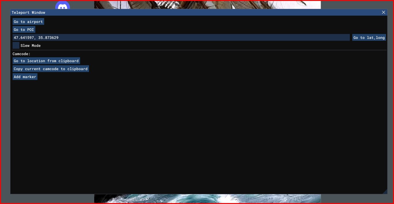Teleport window: truncated view - User Interface & Activities - Microsoft Flight Simulator Forums