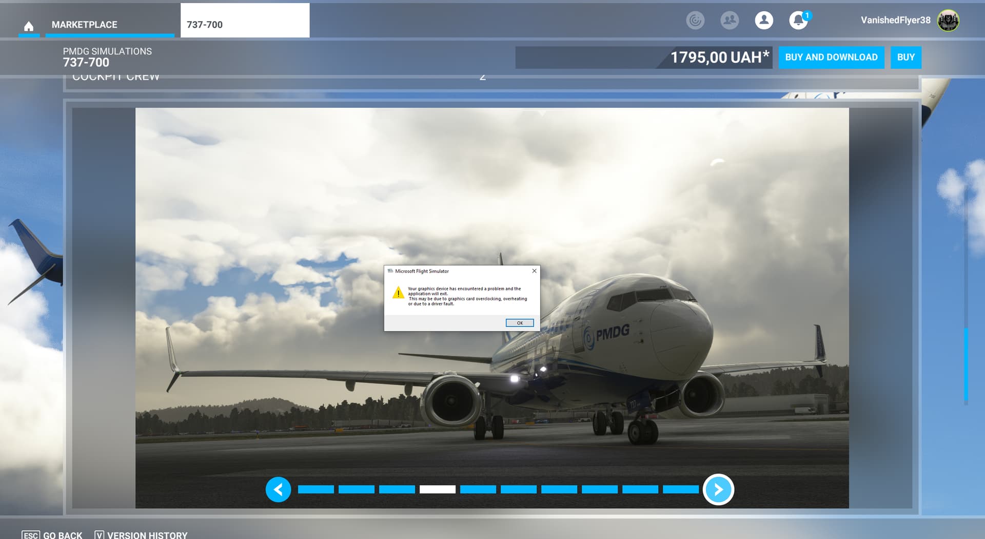 Warning: Your graphics device has encountered a problem - #2775 by WalnutFlame1151 - Install ...