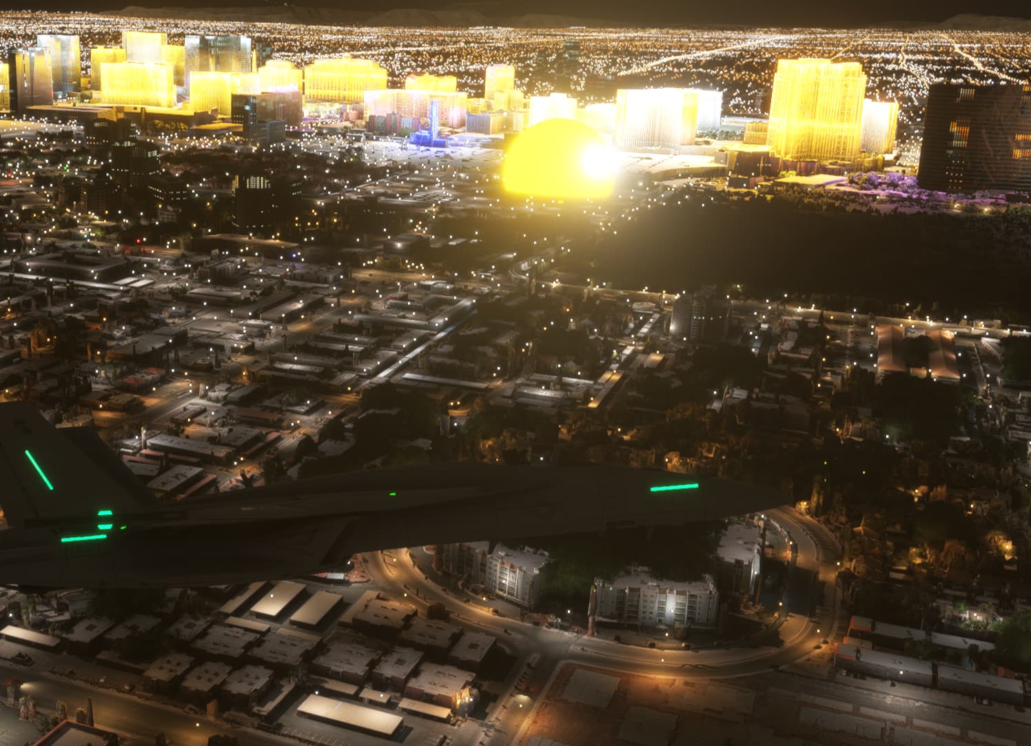 Las Vegas Sphere blindingly bright - Scenery and Airports - Microsoft ...