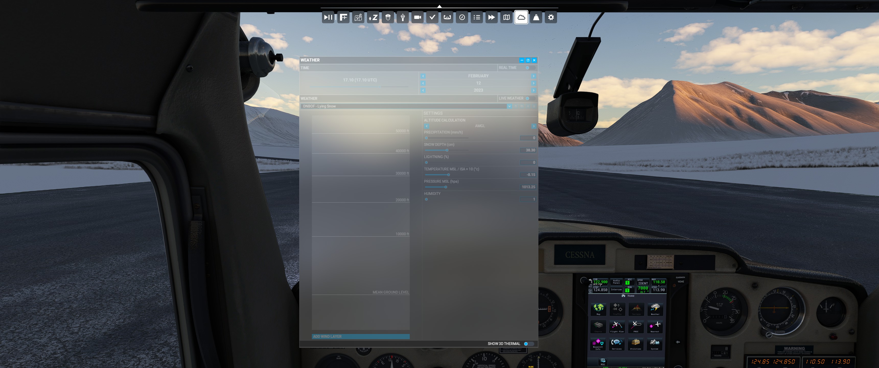 Toolbar Missing and ability to change certain weather settings missing ...