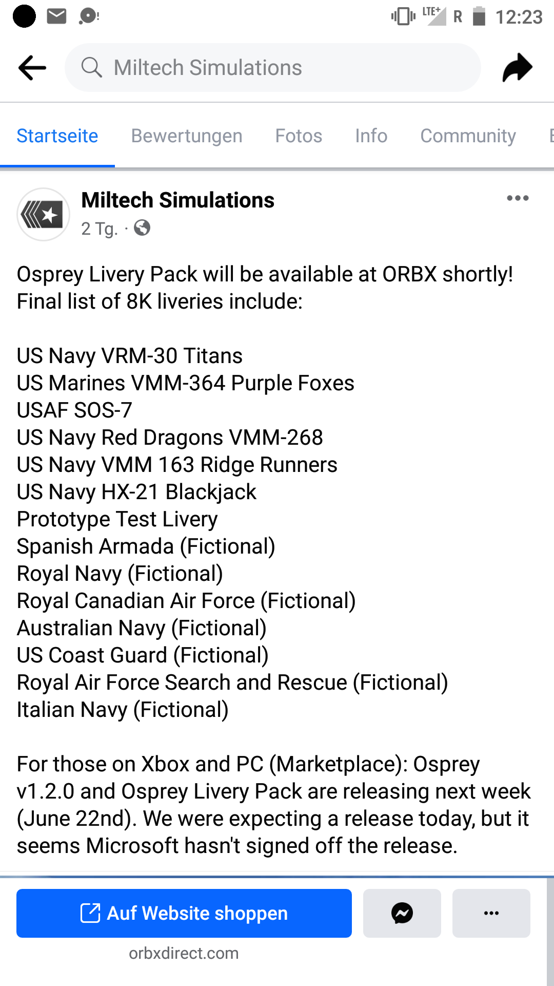 The V-22 Osprey from Miltech Simulations - Aircraft - Microsoft Flight ...