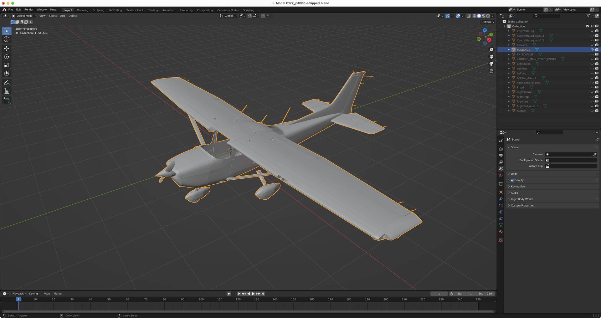 Blender importer - problem with the rivets (C172) get no further ...