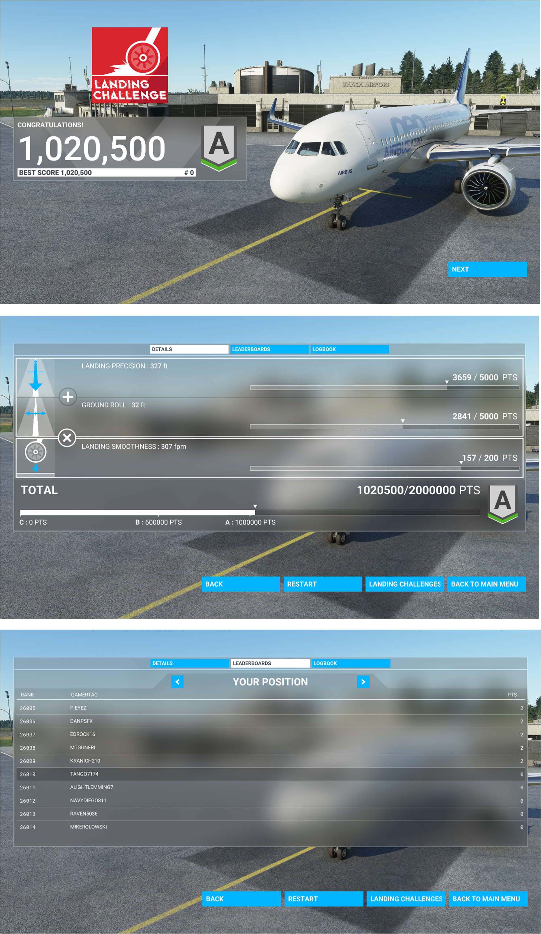 Landing challenges not updating scores - #36 by wanchaibanzai - User ...