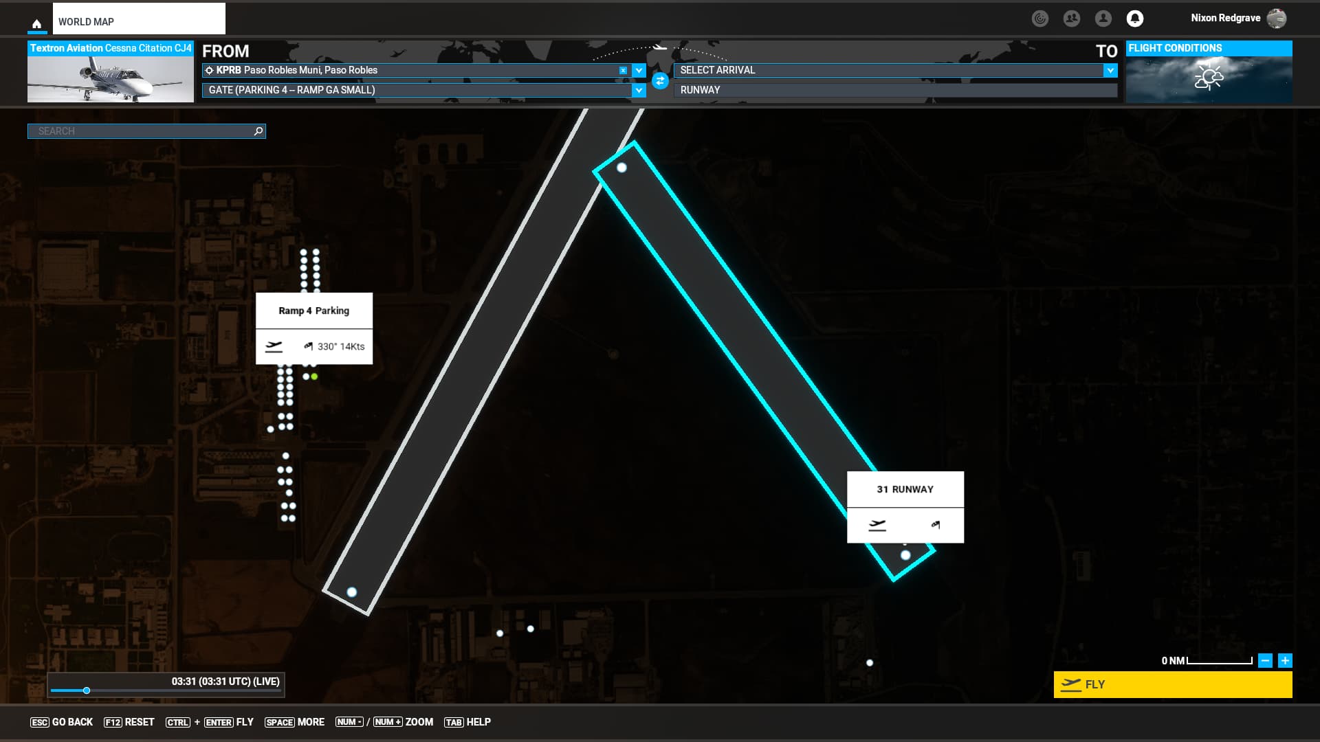 Default Runway Description Box not Clearing when Selecting Parking Spot ...
