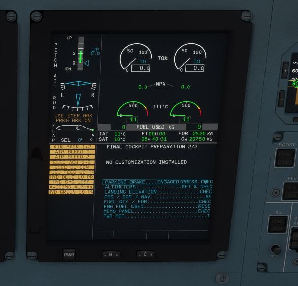 ATR 42/72 - Checklist cutoff on the right - Aircraft & Systems ...