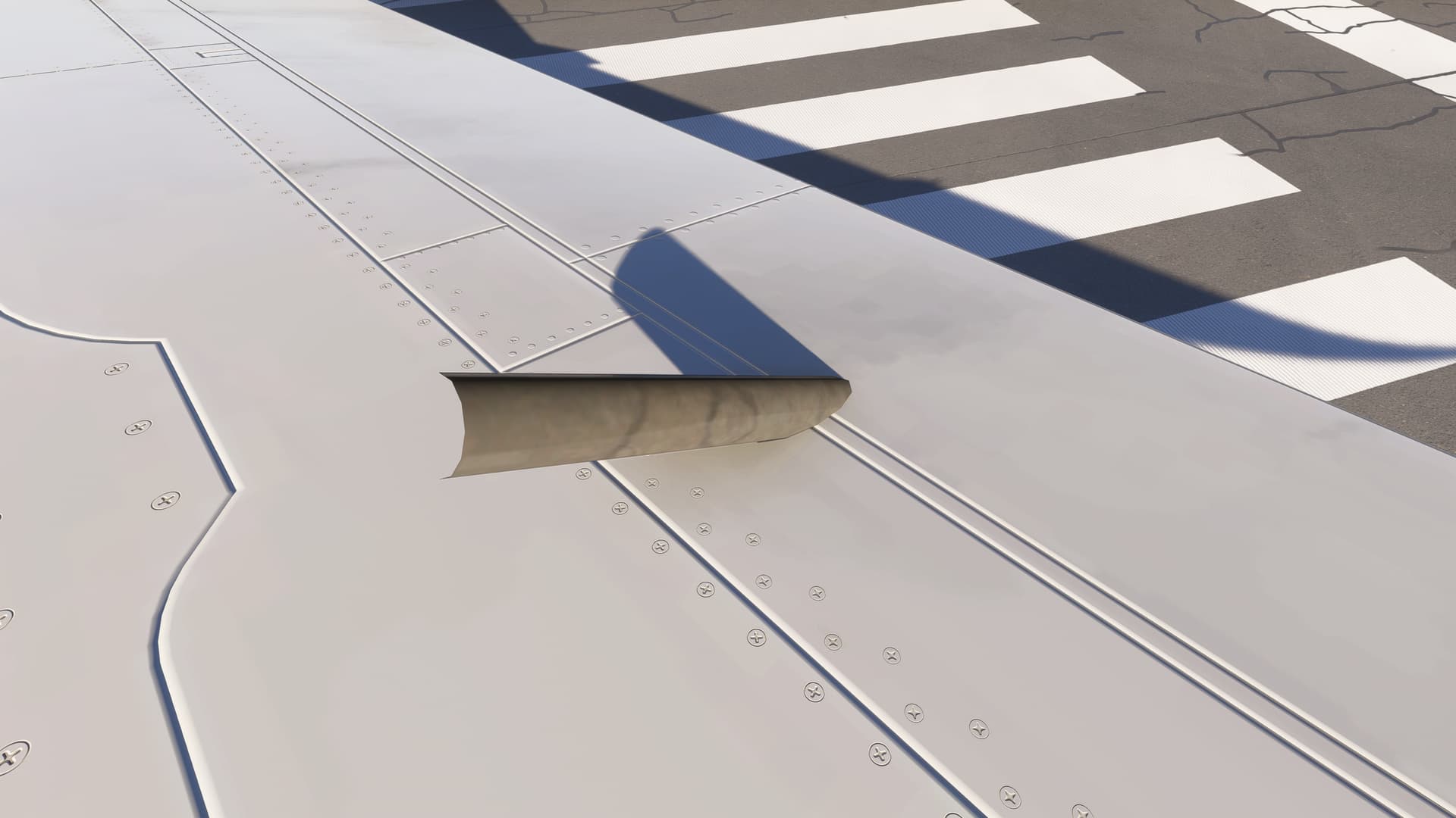 The flap release screw pierced the wing, under full flaps, System ...