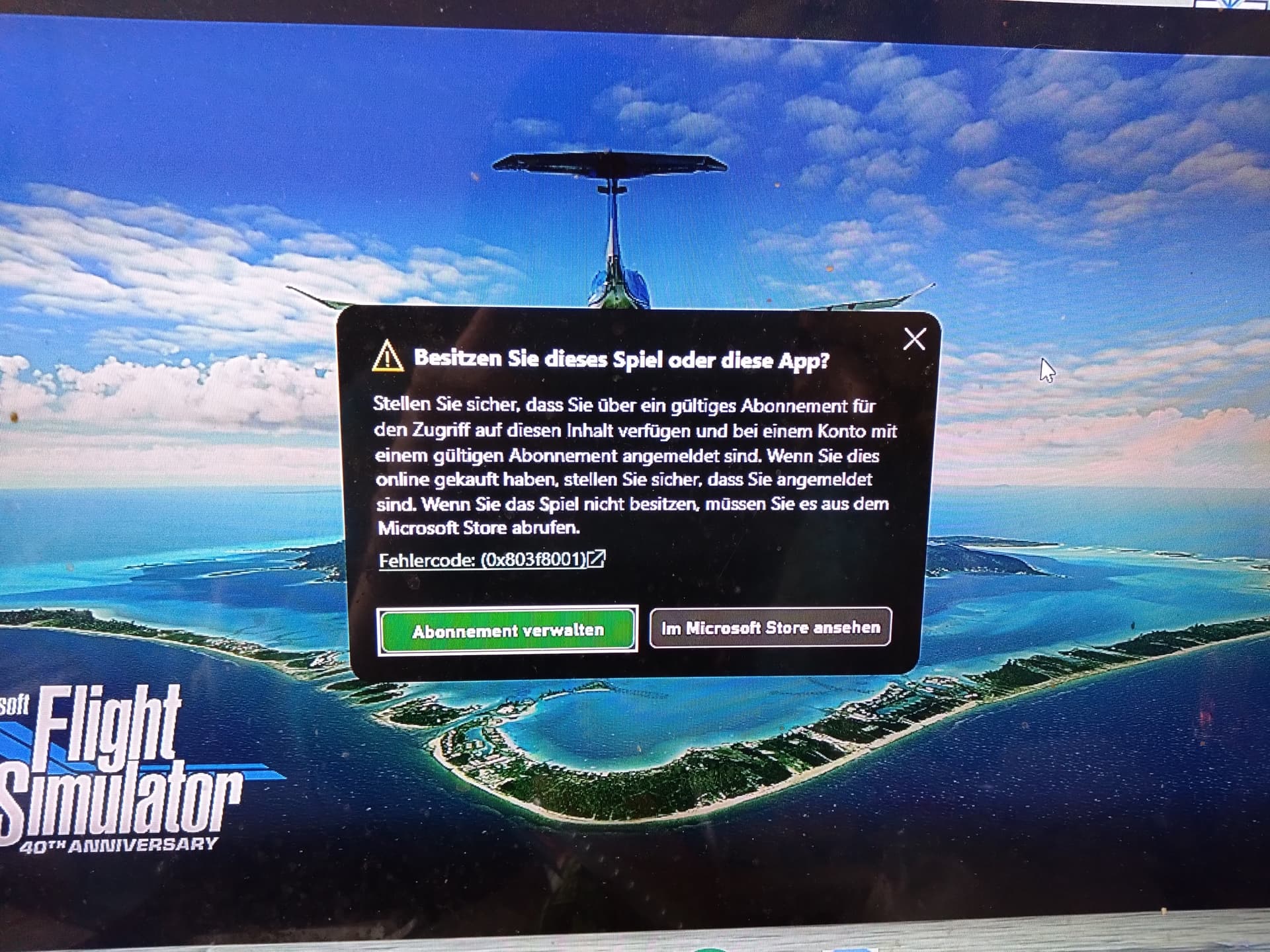 Unable To Launch Msfs Error Code 0x803f8001 Install Performance And Graphics Microsoft