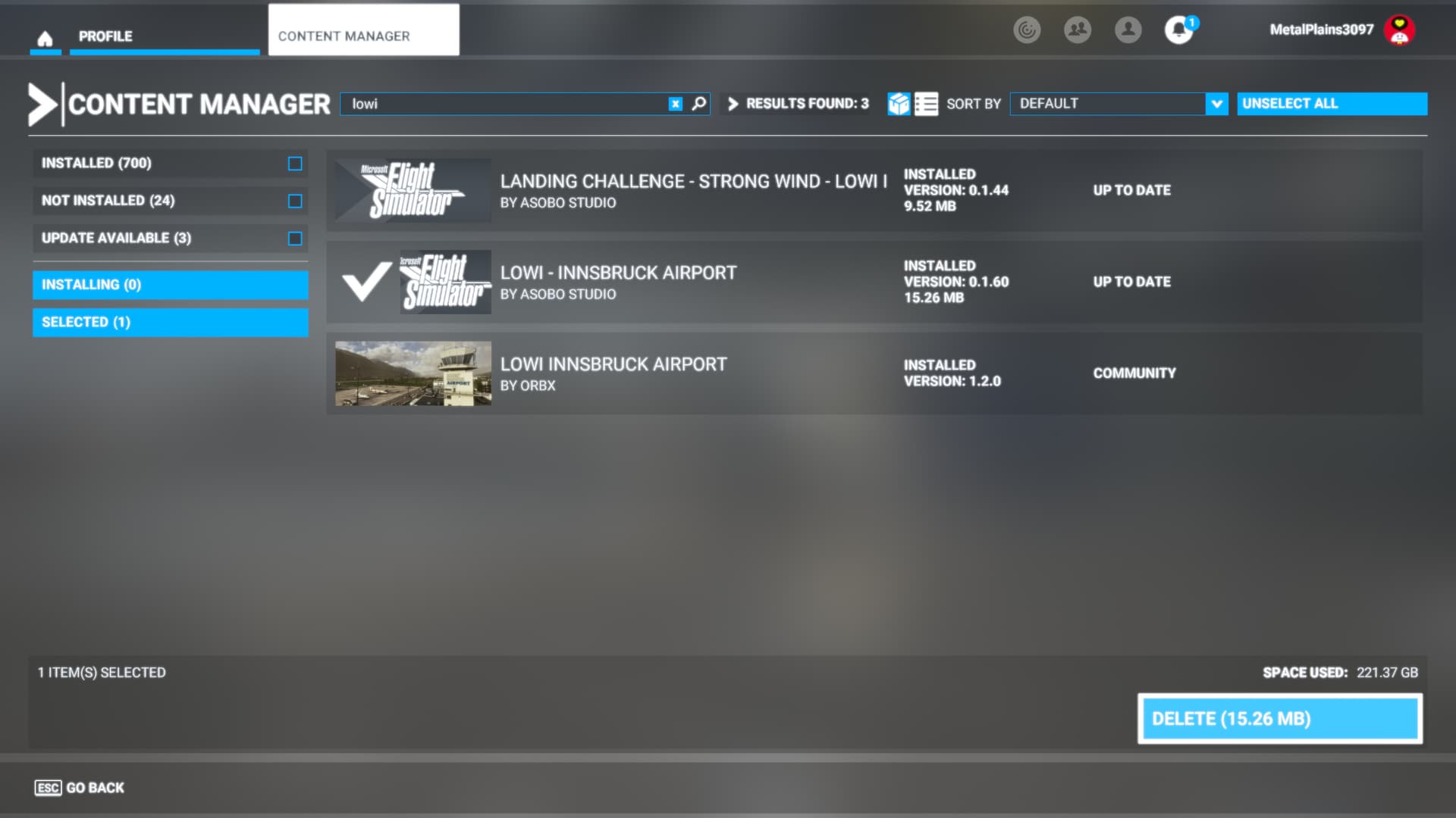 Discrepancy between size when delete and install in content manager - Install, Performance ...