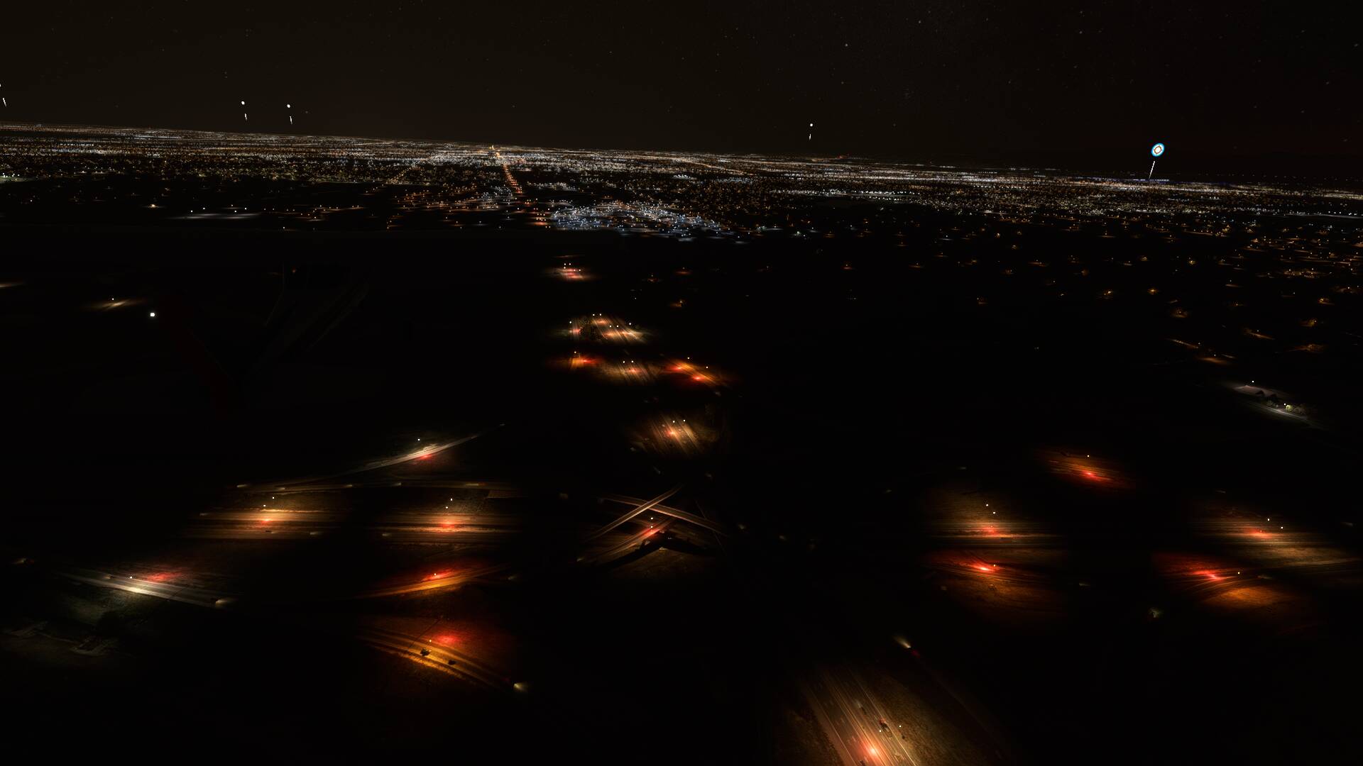 Red static lights on highways at night - Scenery and Airports ...