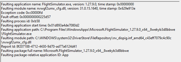 CTD returning to Main Menu after flight - Crashes (CTDs) - Microsoft Flight Simulator Forums