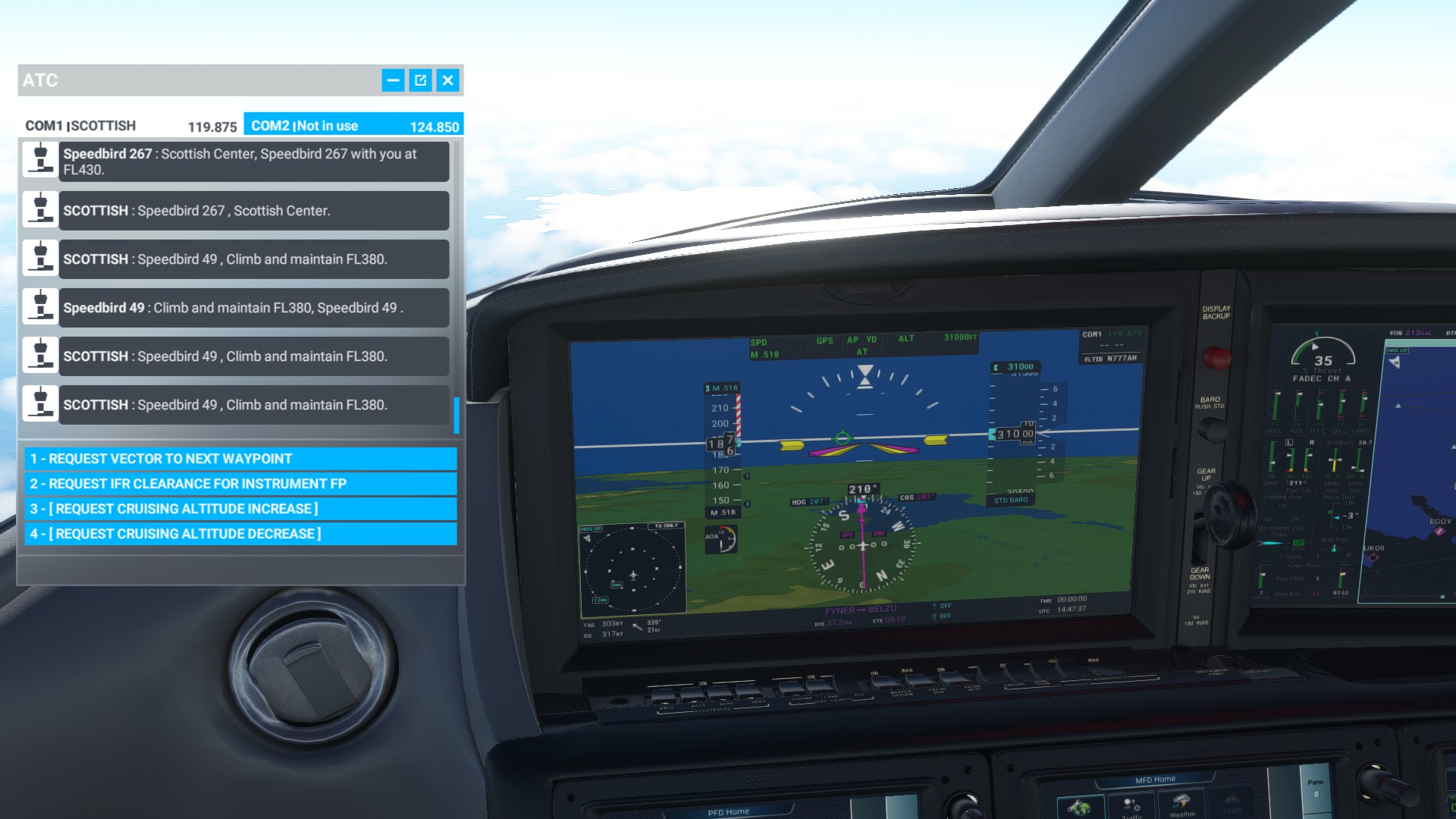 ATC repeats the same flight level instructions for the same AI aircraft ...