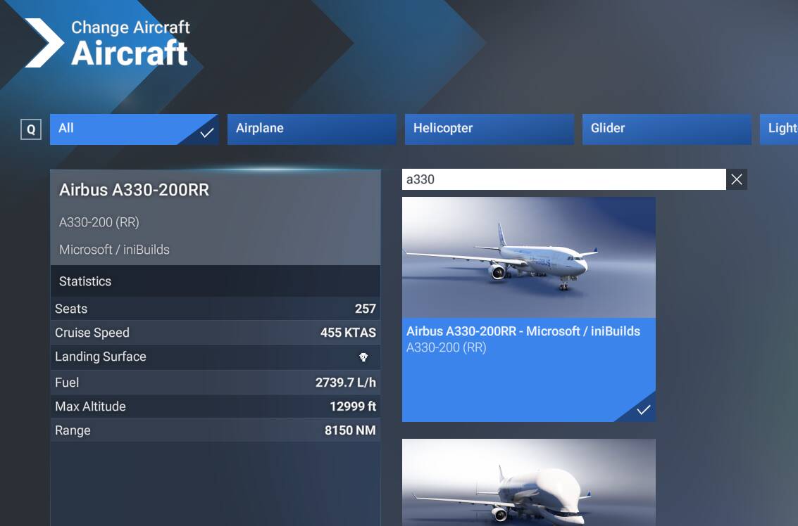 [Multiple Planes] Dubious Aircraft Performance in plane selection UI ...