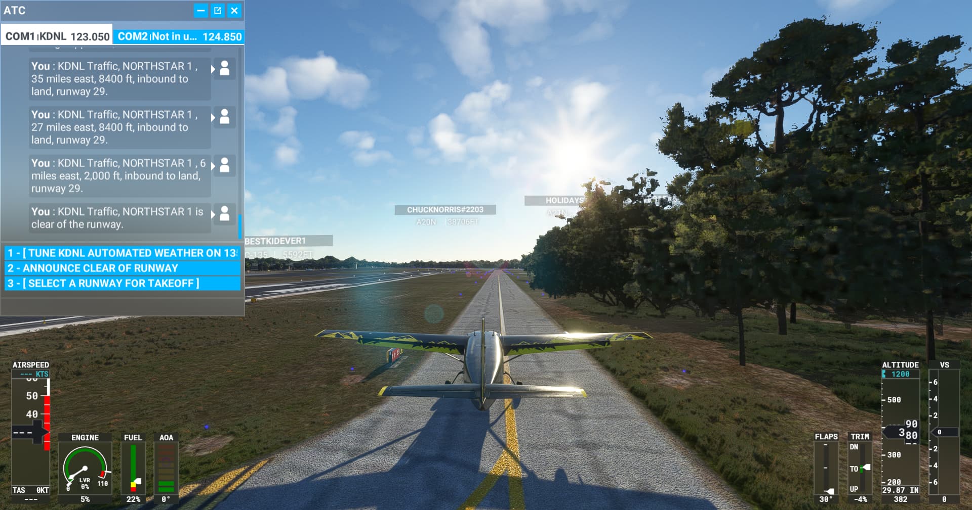 Trees along taxiway at KDNL - Scenery and Airports - Microsoft Flight ...