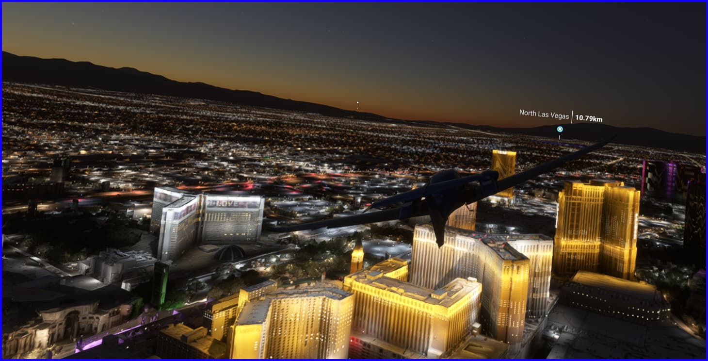 Las Vegas - Building missing - only Light-Signs - Scenery & Airports ...
