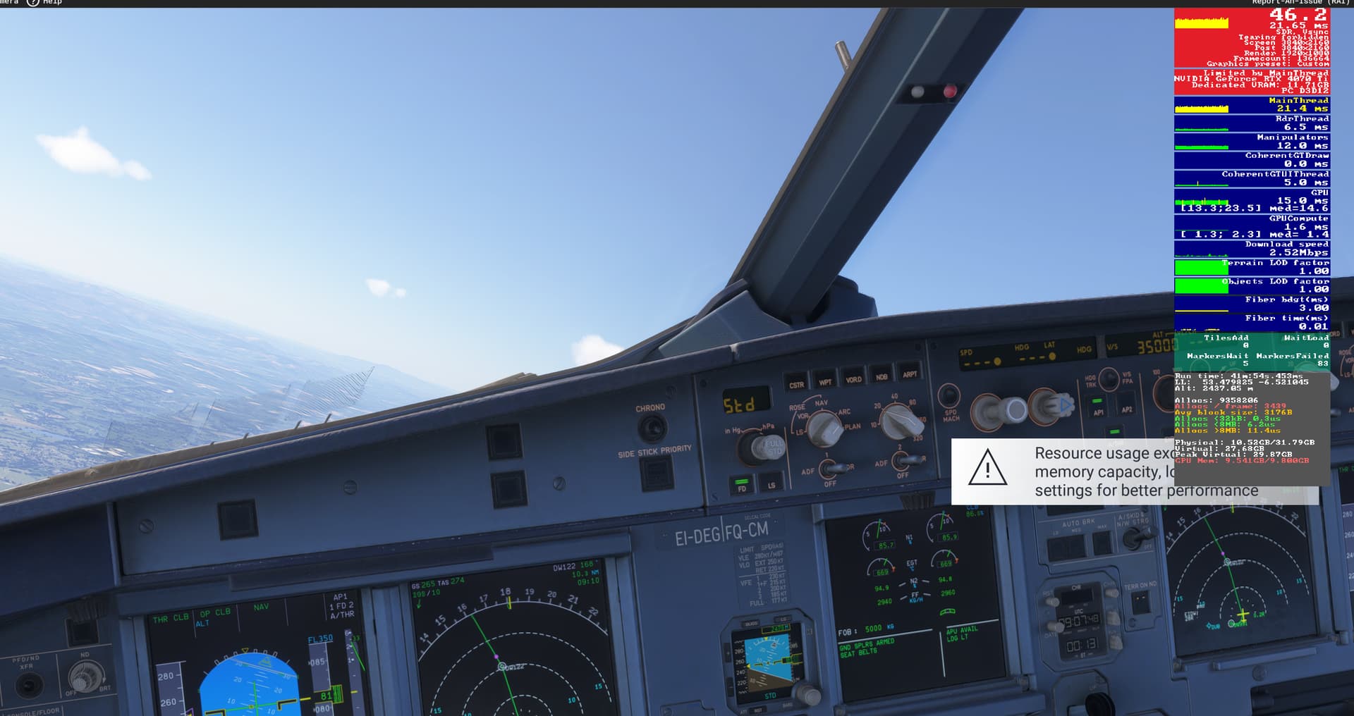 Resource Usage Exceeds GPU Capacity message - Install, Performance & Graphics - Microsoft Flight ...