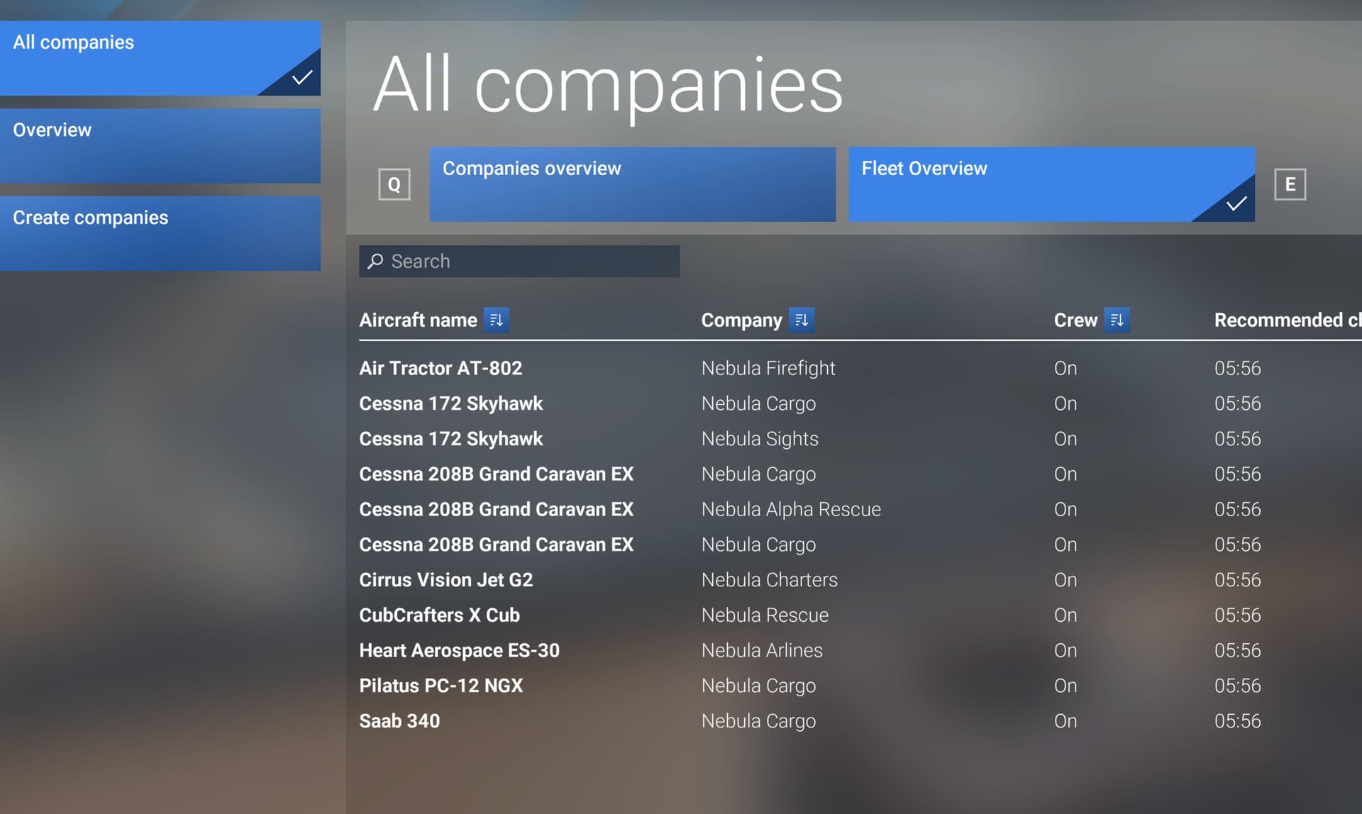 Fleet Overview - Missing/wrong data - User Interface & Activities - Microsoft Flight Simulator ...
