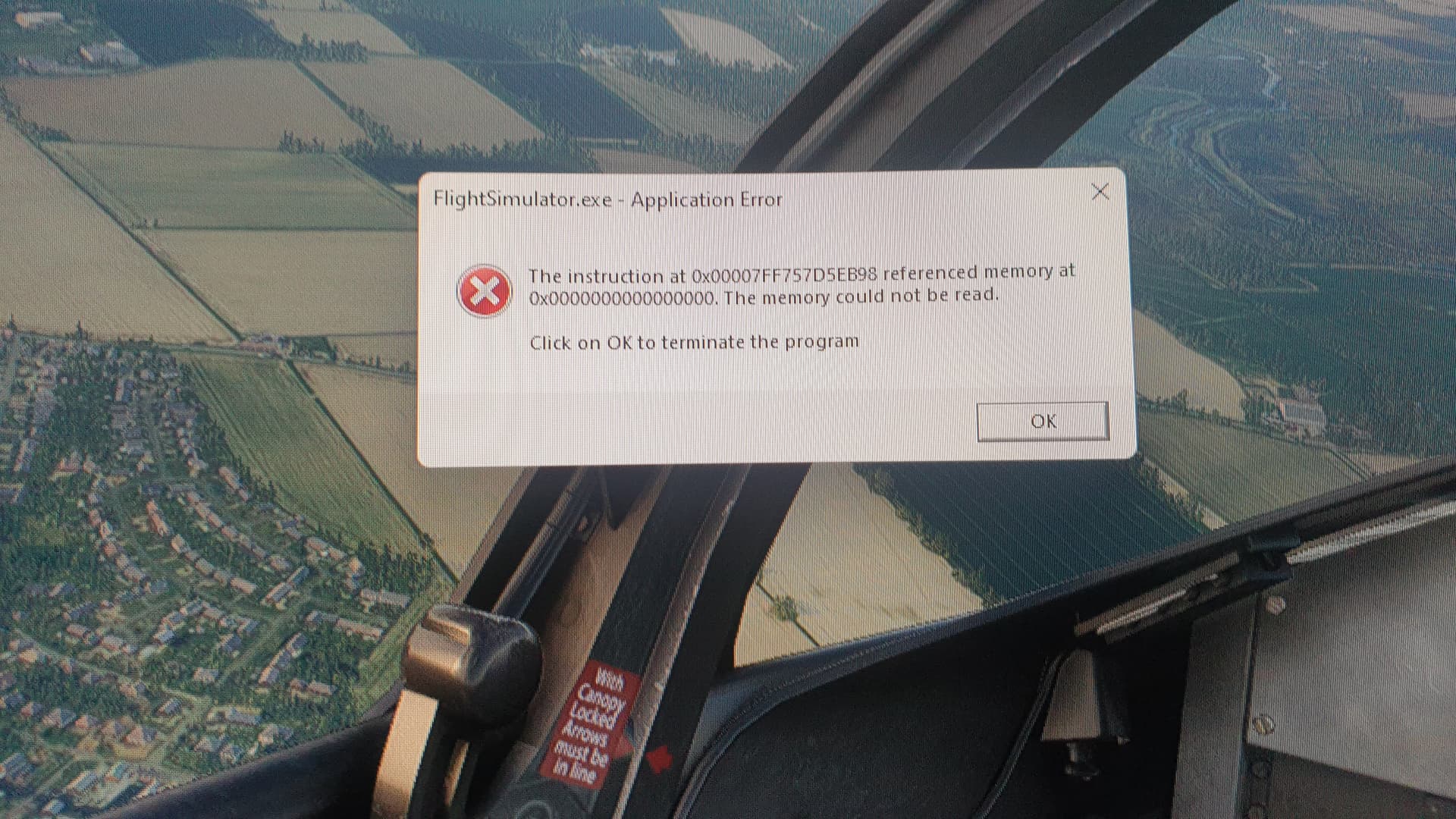 Msfs Application Error Memory Could Not Be Read 142 By Mrjstig Resolved Microsoft 3914