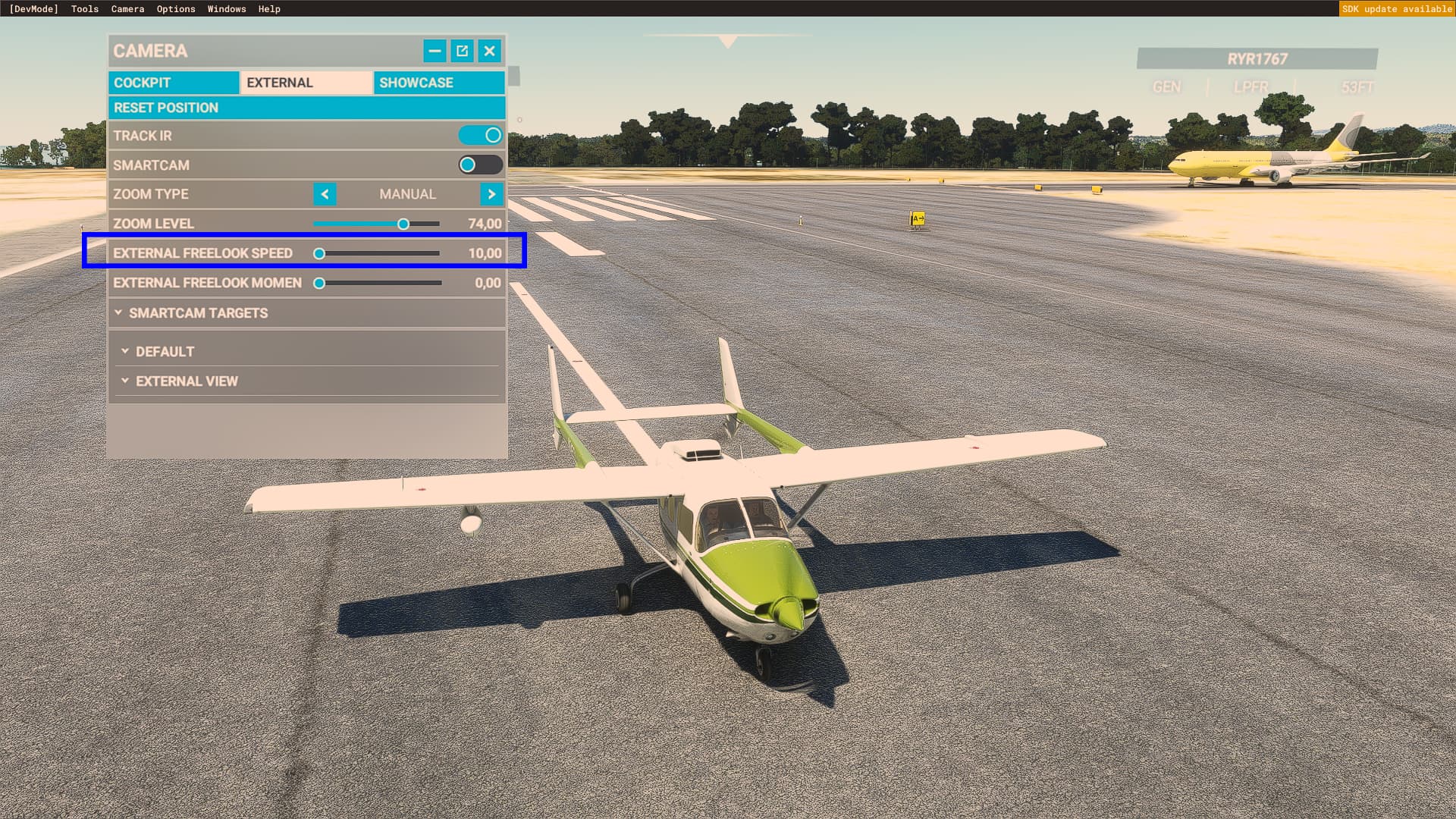 Camera freelook speed - User Interface & Activities - Microsoft Flight ...
