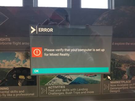 Mixed reality error when starting sim - Hardware & Peripherals ...