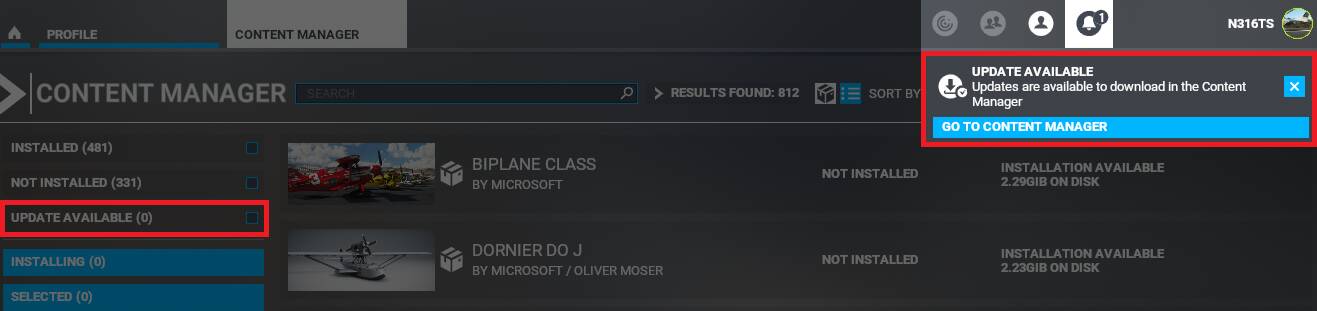 Change Content Manager behavior with "Updates are available to download ...