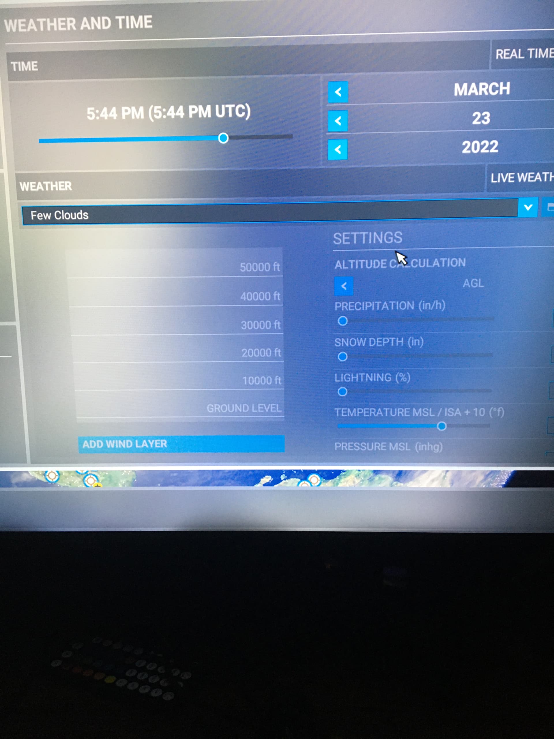 Custom weather greyed out - World Discovery - Microsoft Flight ...