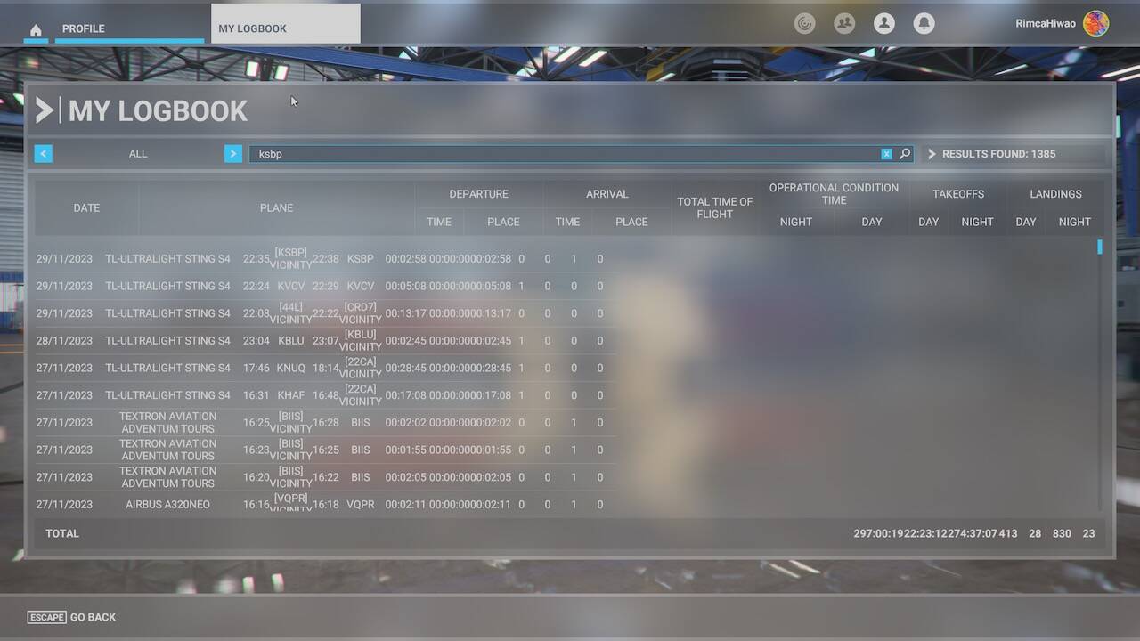 Broken rendering of My LogBook (SU14 Beta) - User Interface & Activities - Microsoft Flight ...