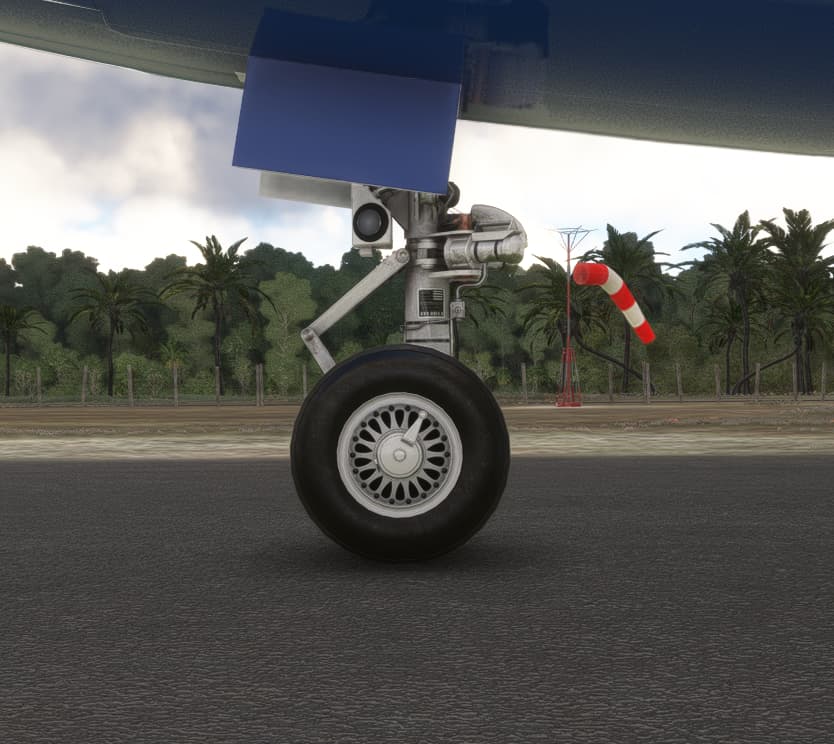 Boeing 747 - Nose Wheel Model Shows Negative Caster (Wheel in Front of ...