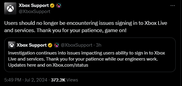 Xbox Live Outage 7.2.24 - News & Announcements - Microsoft Flight ...