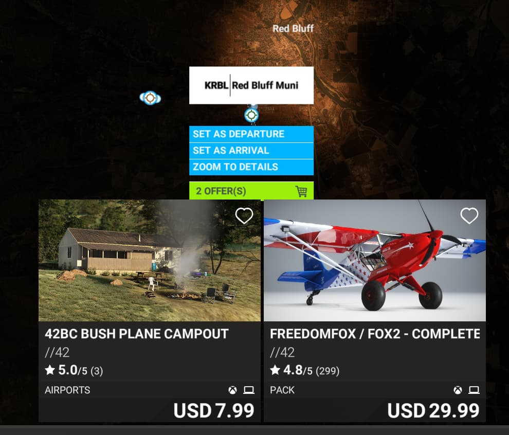 KRBL Reb Bluff Shows 1 Offer(s) for Scenery. Selecting the Offer Shows the FreedomFox/Fox2 ...
