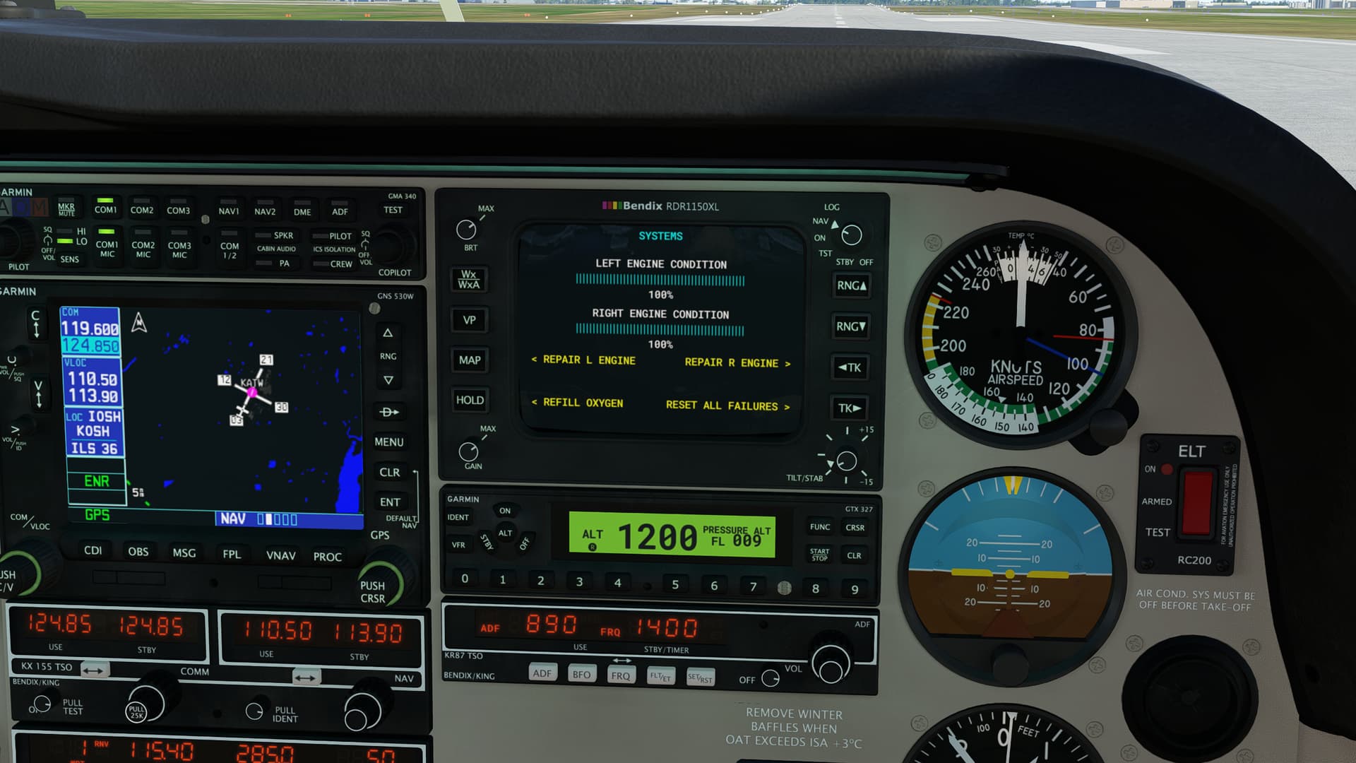 Black Square Analog Baron - RPM drops in flight and engines go down ...